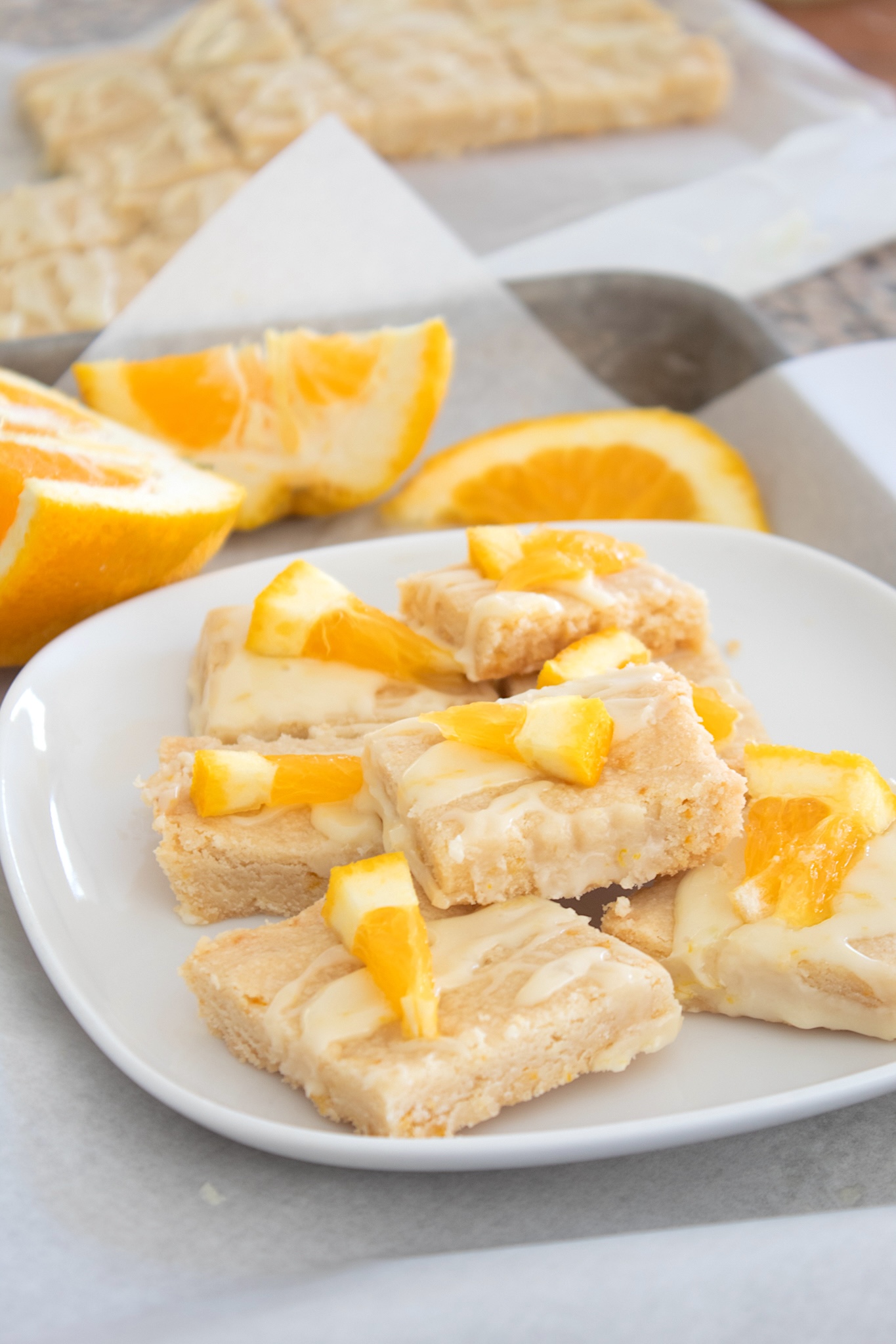 Orange Shortbread Bars - gigglingfork.com