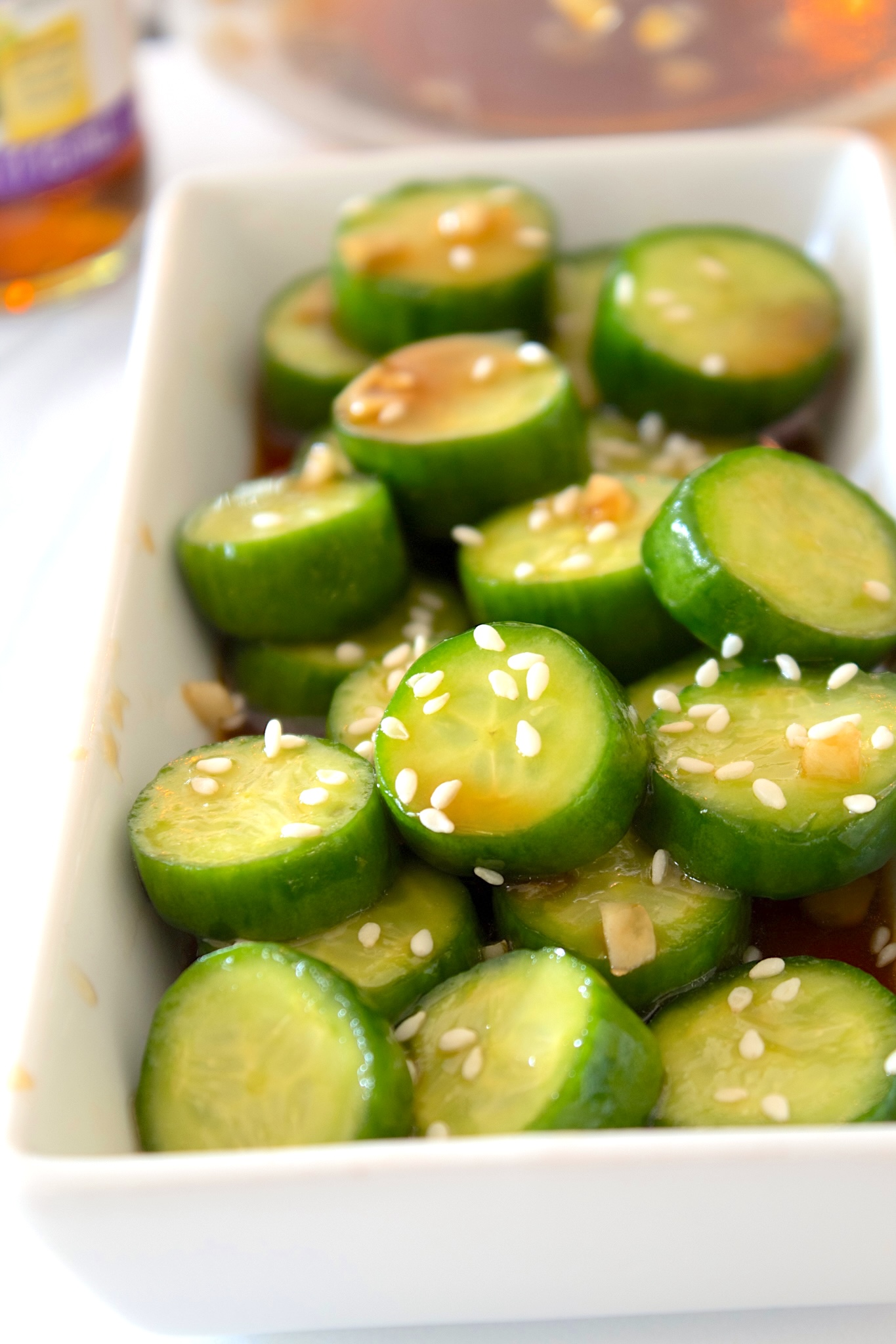 Asian Marinated Cucumbers - GigglingFork.com