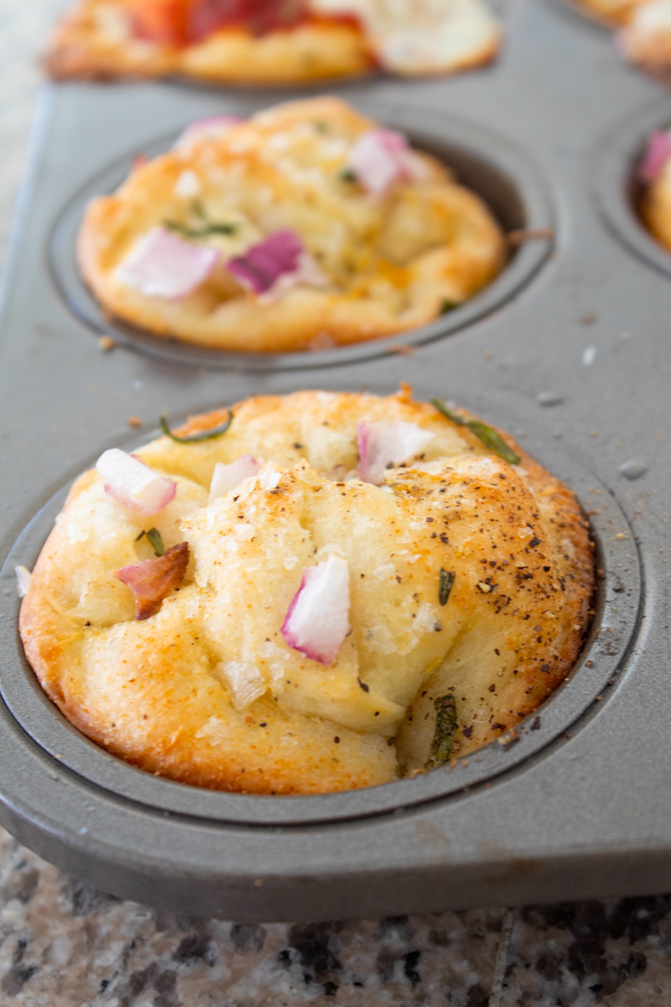 Easy Focaccia Muffins - gigglingfork.com