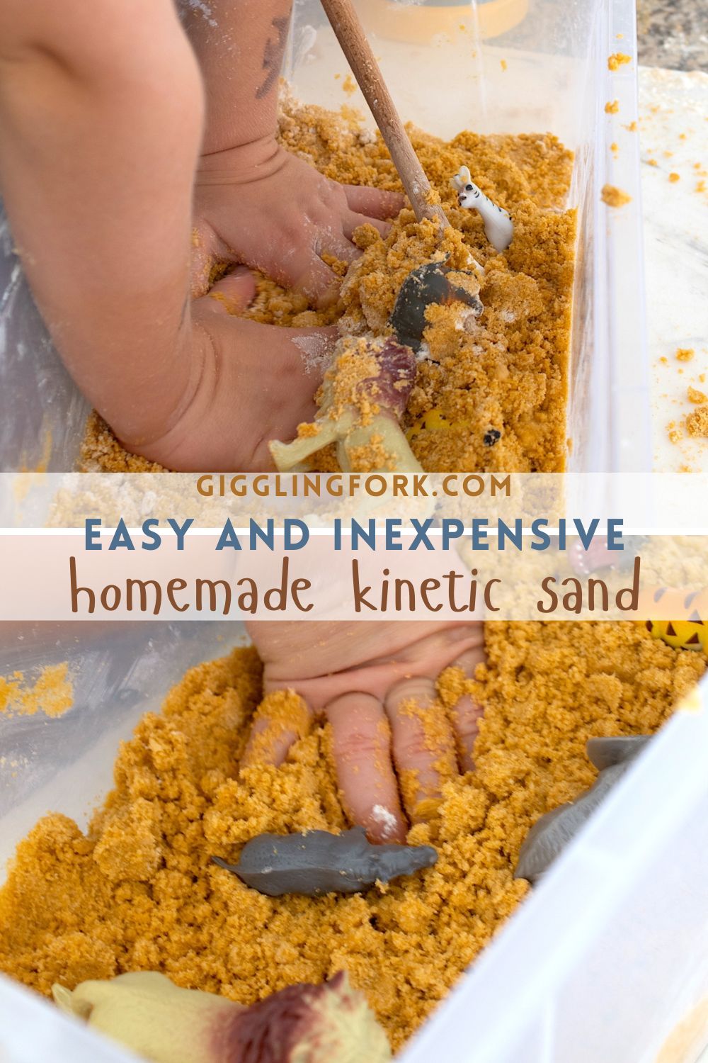 Homemade Kinetic Sand - GigglingFork.com