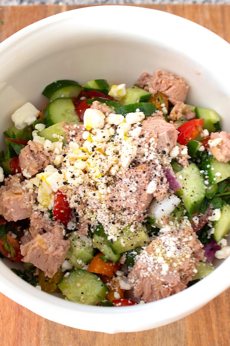 Greek Tuna Salad - GigglingFork.com