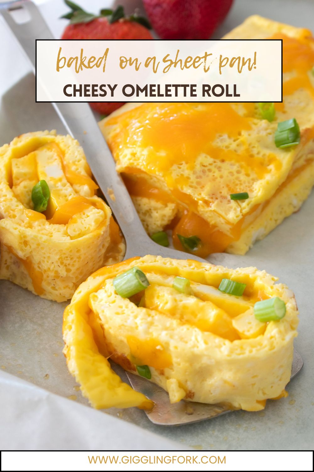 Sheet Pan Baked Omelet Roll - GigglingFork.com